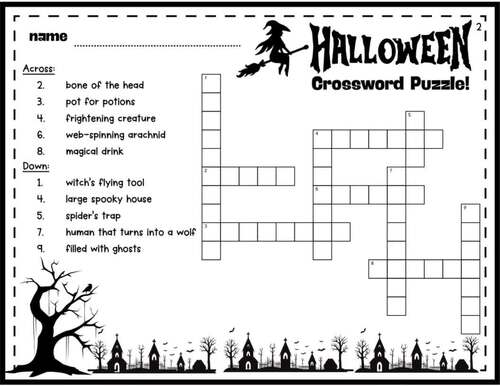 Halloween Crossword Puzzle | Fun Vocabulary Game for Kids | Spooky Activity