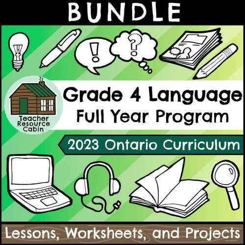 Grade 4 Ontario Language Bundle (FULL YEAR) by Teacher Resource Cabin