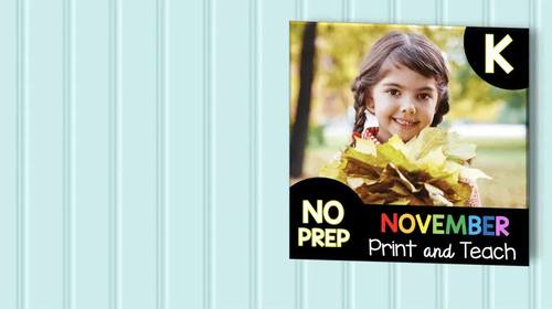 November Kindergarten Distance Learning Work Packet - Thanksgiving ...