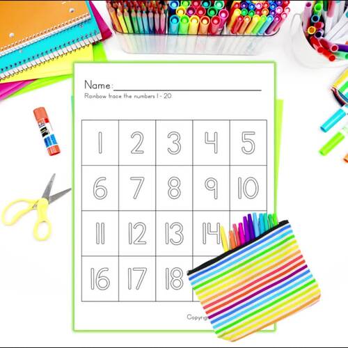 Writing Numbers 1-20 Template, Writing Numbers 1-20 Chart, Writing 1-20
