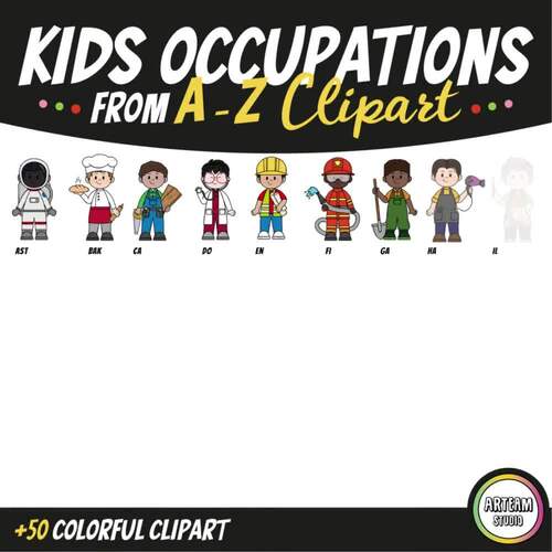 Kids Occupations From A-Z Colored Set | Community Helpers- ARTeam ...
