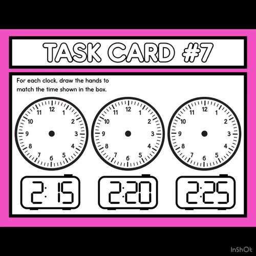 Telling Time for 2nd Grade | Task Cards by The Task Card Shop | TPT