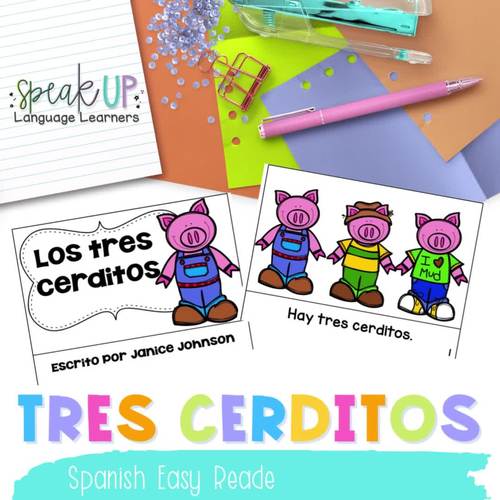 Los Tres Cerditos Spanish Three Pigs Fairy Tale Reader Easy Beginning ...