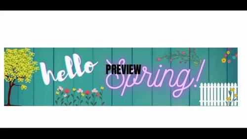 "hello Spring" Google Classroom Header (animated) by Fancy Nance Teaching