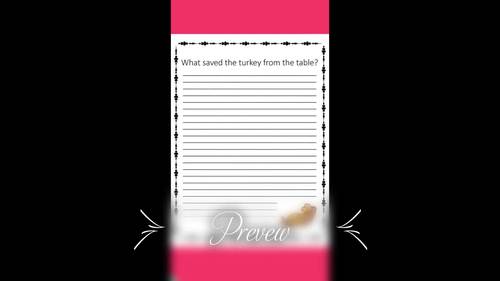 Thanksgiving Writing Prompts Turkey Theme on Lined Paper with Easel ...