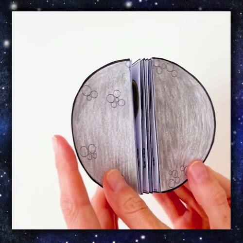 Space foldable cut and paste activities for lunar phases, solar system ...