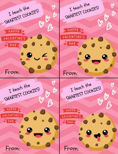 Smartest Cookies Valentine's Day Printable Cards by RobinBirdCreations