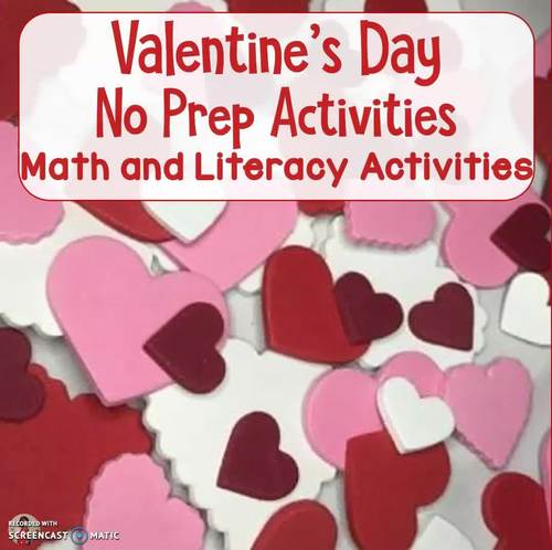Valentine's Day Activities Reading Writing and Math No Prep for 2nd Grade