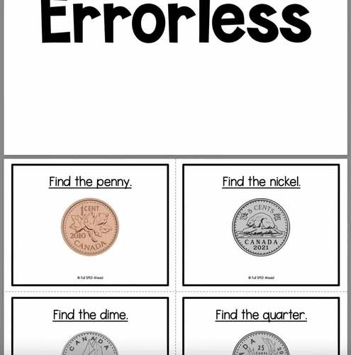 Identifying Canadian Coins Task Cards for Special Education | TPT