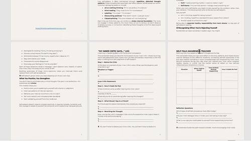 Inner Critic Worksheet Self Talk Tracker Shame Healing Therapy Tools Self