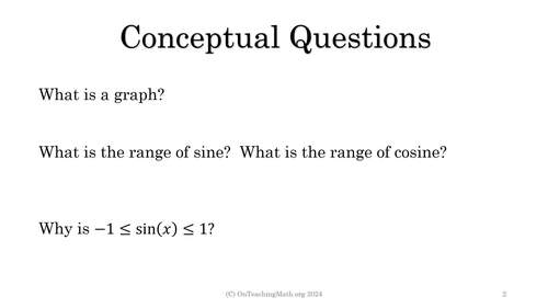 Graphing Sinusoidal Functions Day 1 - y = sin(x) Lesson and Guided ...