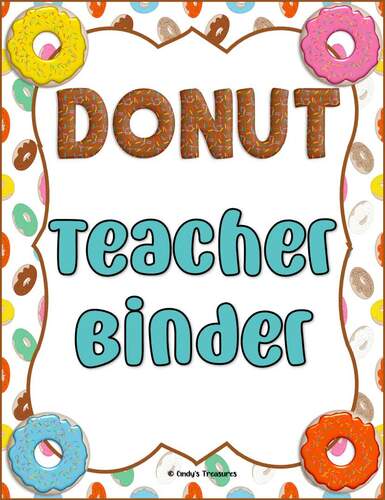 Donut Teacher Binder Section Labels *Editable* by Cindy's Treasures