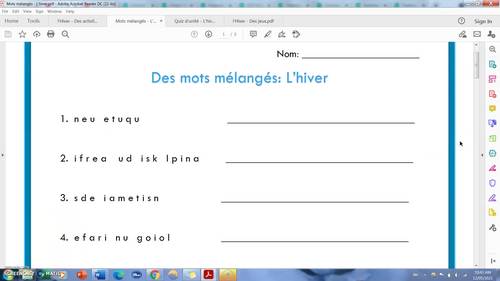 L'hiver: Des mots mélangés by Kreativities by Kristen | TPT