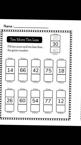 Discovering Numbers 1 More 1 Less, 10 More 10 less | Numbers 0 to 100 ...