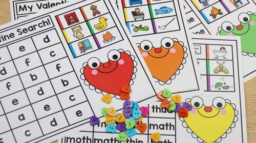 Valentine Phonics and Math Centers by Tara West - Little Minds at Work