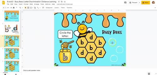 B and D Letter Discrimination Digital Activities | Google Slides and ...