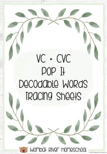 Pop It Decodable Read & Trace engaging wordlists VC CVC CVCC CCVC CCVCC ...