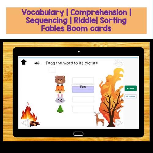 Fables Boom Cards Vocabulary Reading Comprehension Riddles Digital ...