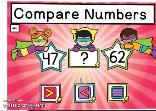 Boom Cards™ Superhero Compare Two Digit Numbers by Leigh's Library