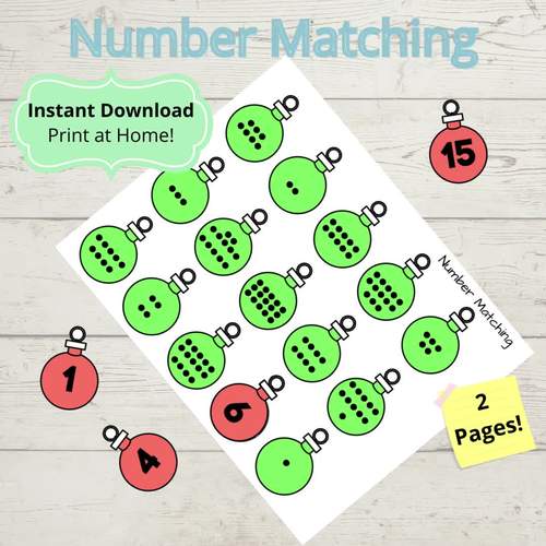 Number Matching Holiday Busy Book by Aplace4mamas | TPT