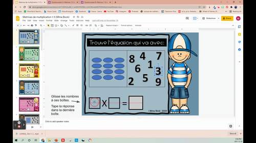 BUNDLE: Les matrices de multiplication Google Slides™ by Mme Bock
