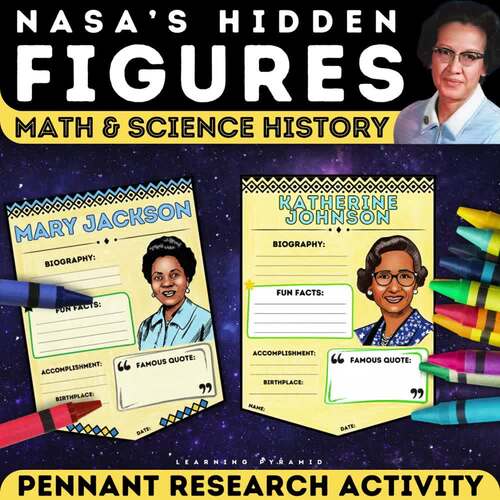 Hidden Figures NASA Pennant Activity | Women in STEM Women's History Month