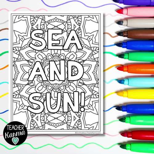 Summer Fun Mandala Coloring Book, Mandala Coloring Pages, Zentangle ...