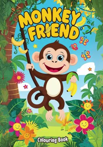 Monkey Friend Coloring Book – 25 Playful Pages for Kids! by Kids Mania