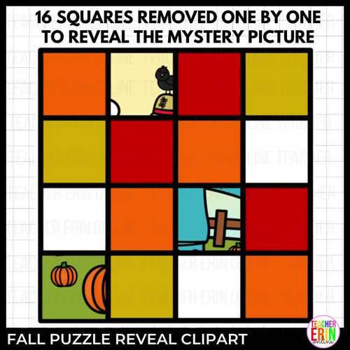 Fall Puzzle Reveal Clipart by Erin Colleen Design | TPT
