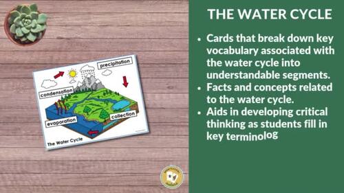 Water Cycle 3 Part Cards Poster Cut and Paste Worksheet Montessori