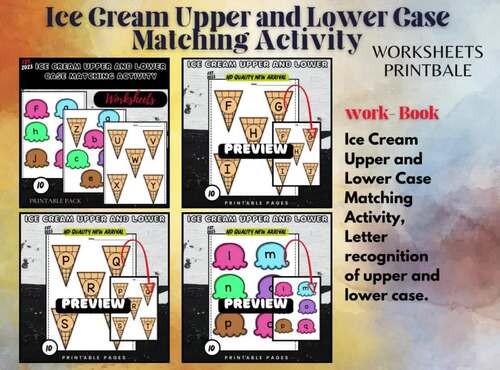 Ice Cream Upper and Lower Case Matching Activity by English For Kids ABC