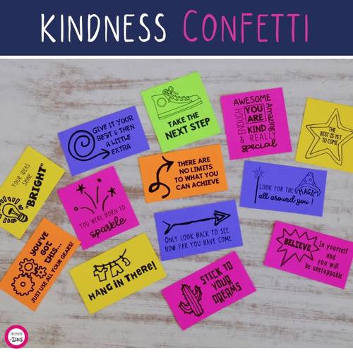 Kindness Confetti® Cards - Kindness Club Activity - Positive Message Cards