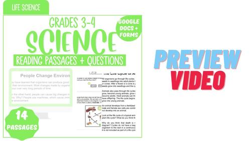 Life Science Reading Comprehension Passages and Questions Bundle Grade ...