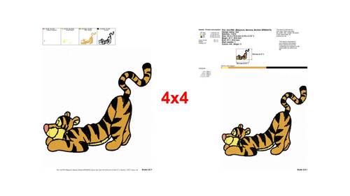 Happy Tigger from Winnie the Pooh stretching pose embroidery designs ...