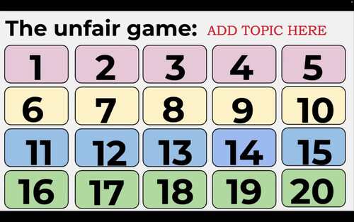 The Unfair Game- Editable review game and template by Class with Carly The Unfair Game- Editable review game and template by Class with Carly