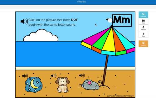 Beginning Sounds Matching BOOM Cards by La Petite Kindergarten | TpT