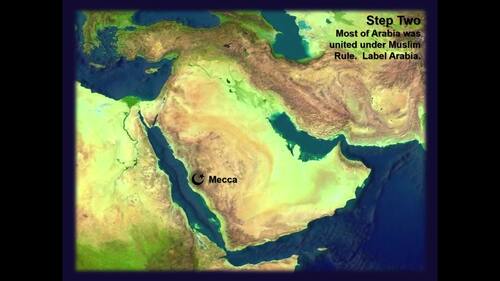 Spread of Islam Map Activity - fun, easy, engaging follow-along 21 ...