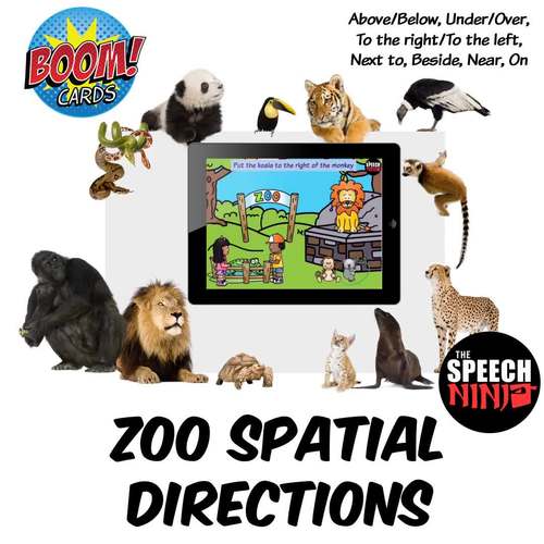 Zoo Spatial Directions | Following Directions Speech Therapy | TPT