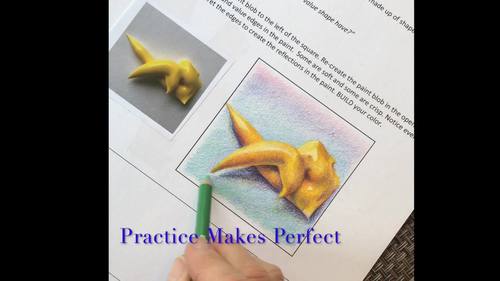 Colored Pencil Paint Blob Drawing Middle School Art High School Art Lesson