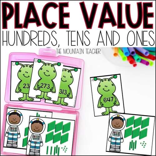 Place Value Hundreds Tens and Ones Base Ten Matching Center for 2nd or ...