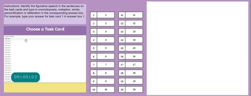 Digital Pixel Art NO PREP Task Cards - Velociraptor Figurative Language