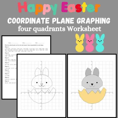 Easter Math Activity Coordinate Plane Graphing Pictures - Spring ...
