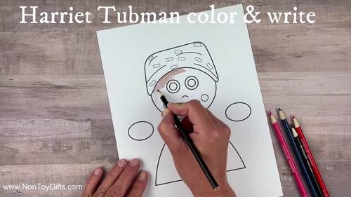 Harriet Tubman Color and Write Activity - Black Month History - Women's ...