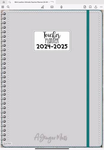25-26 Ultimate Teacher Planner {MINT Leather} by A Ginger Mess | TPT
