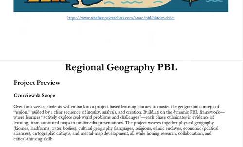 Regional Geography PBL by PBL History & Civics | TPT