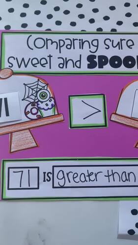 Halloween Comparing Numbers Math Craft by The Teaching Diva Corner