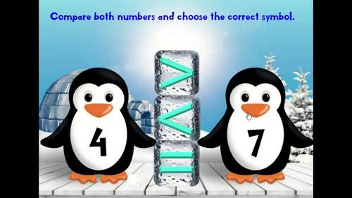 Comparing Numbers to 20 Winter Math Boom Cards™ for Kindergarten & 1st ...