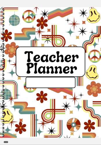 Groovy Digital Teacher Planner by The Polka Dotted Line | TPT