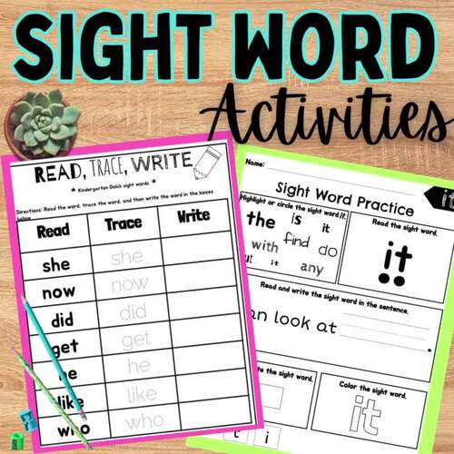 Sight Word Activities No Prep by Miss Shelly | TPT