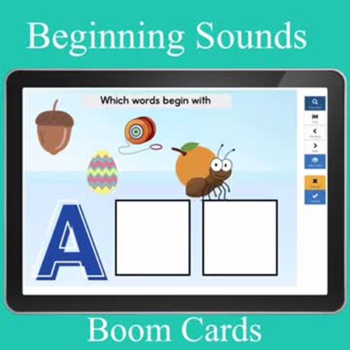 Beginning Sound Activities for Kindergarten | Boom Cards | TPT